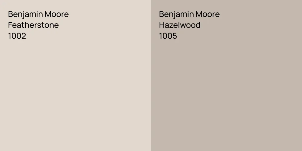 Benjamin Moore Featherstone vs. Benjamin Moore Hazelwood comparison