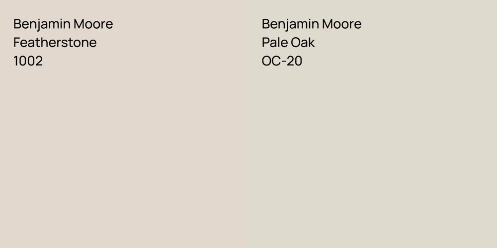 Benjamin Moore Featherstone vs. Benjamin Moore Pale Oak comparison