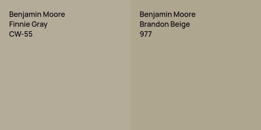 Benjamin Moore Finnie Gray vs. Benjamin Moore Brandon Beige comparison