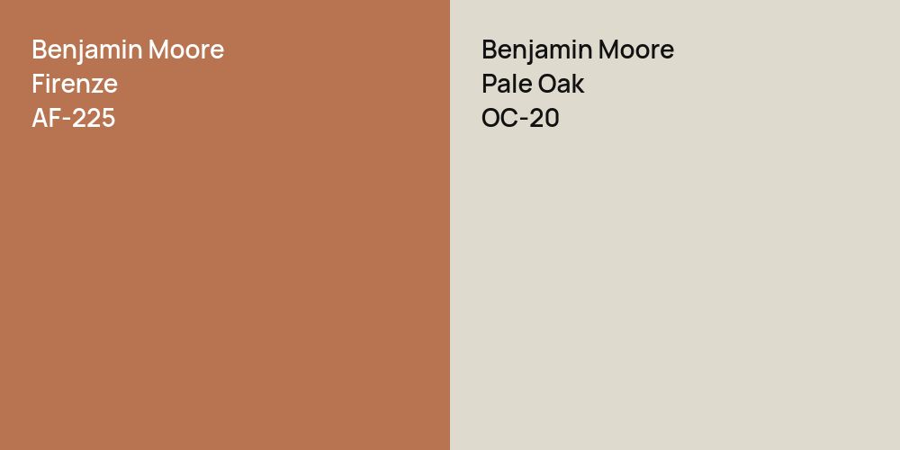 Benjamin Moore Firenze vs. Benjamin Moore Pale Oak comparison