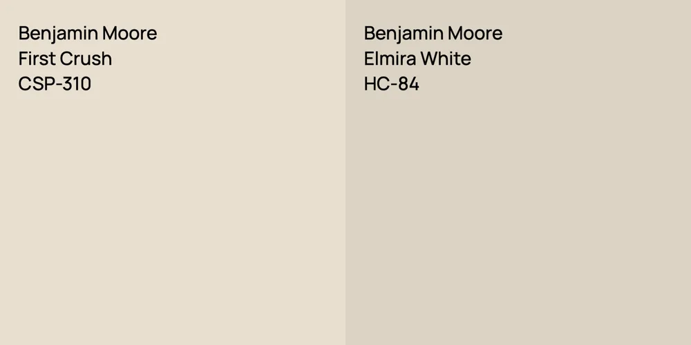 Benjamin Moore First Crush vs. Benjamin Moore Elmira White comparison