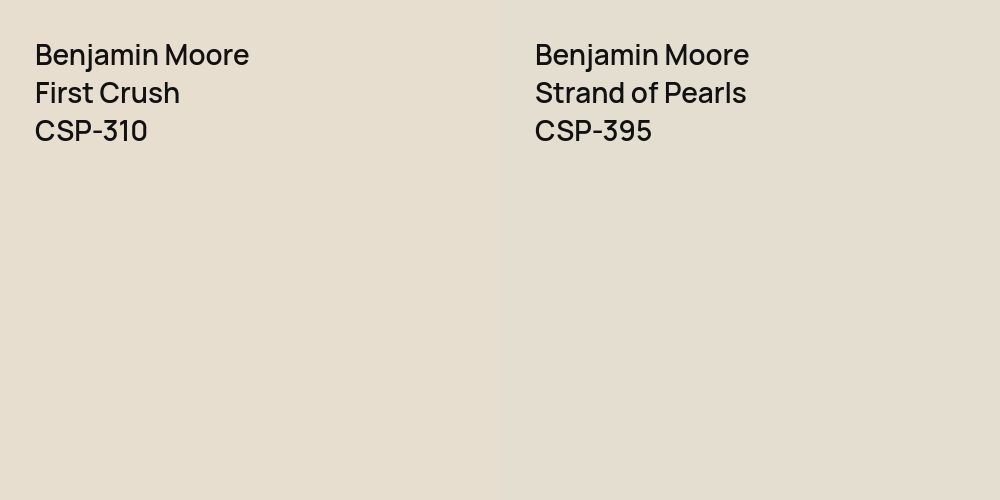 Benjamin Moore First Crush vs. Benjamin Moore Strand of Pearls comparison