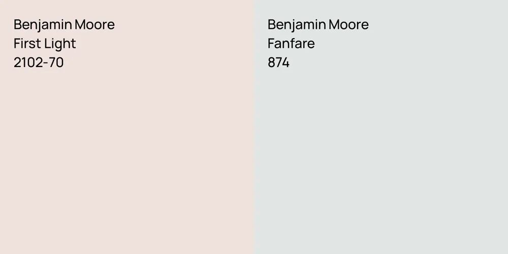 Benjamin Moore First Light vs. Benjamin Moore Fanfare comparison