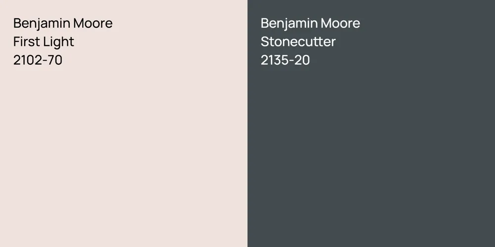 Benjamin Moore First Light vs. Benjamin Moore Stonecutter comparison