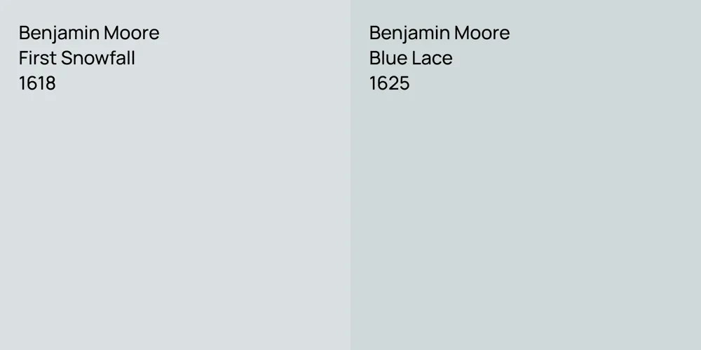 Benjamin Moore First Snowfall vs. Benjamin Moore Blue Lace comparison