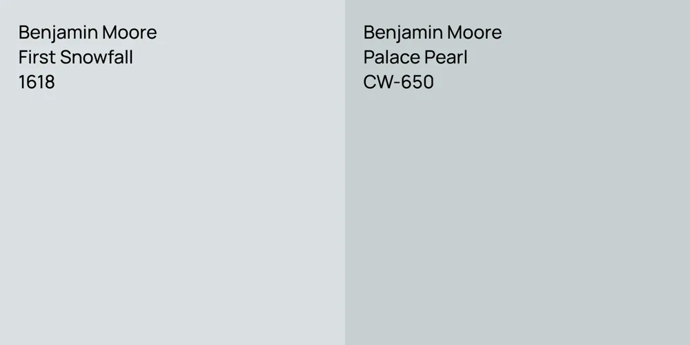 Benjamin Moore First Snowfall vs. Benjamin Moore Palace Pearl comparison