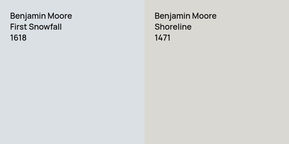 Benjamin Moore First Snowfall vs. Benjamin Moore Shoreline comparison