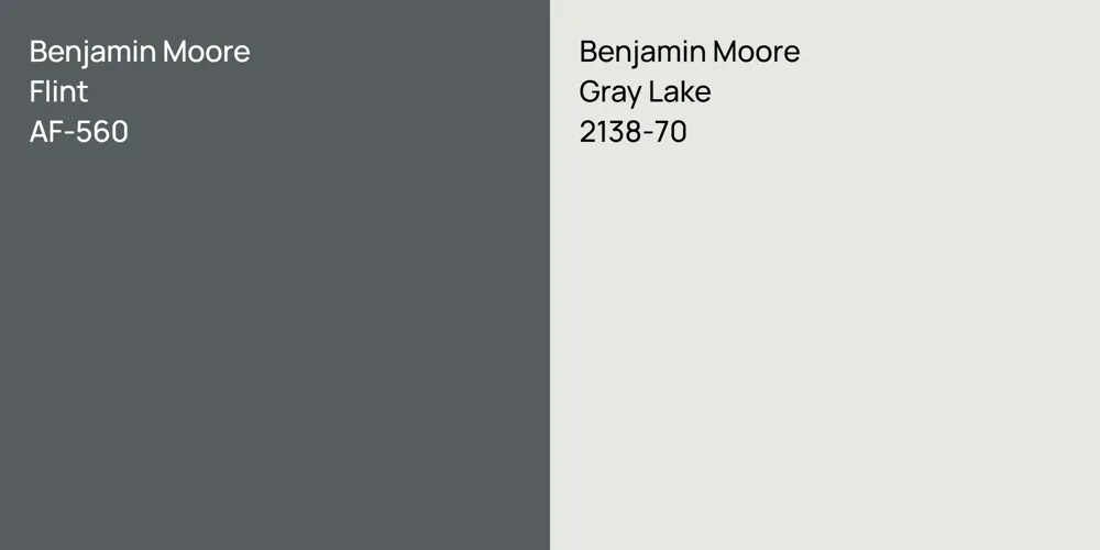 Benjamin Moore Flint vs. Benjamin Moore Gray Lake comparison
