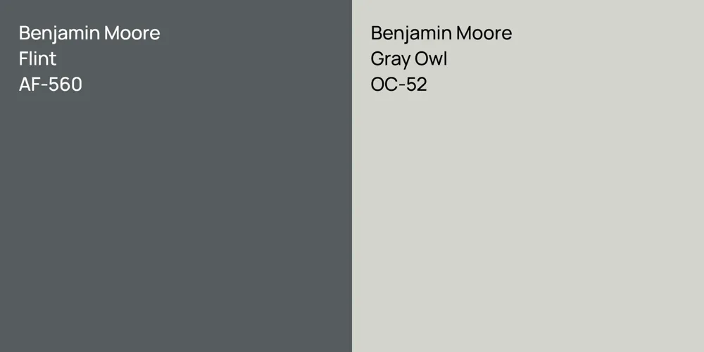 Benjamin Moore Flint vs. Benjamin Moore Gray Owl comparison