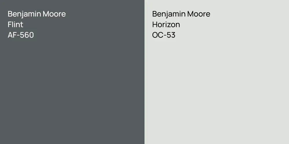 Benjamin Moore Flint vs. Benjamin Moore Horizon comparison
