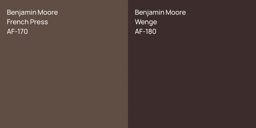 Benjamin Moore French Press vs. Benjamin Moore Wenge comparison
