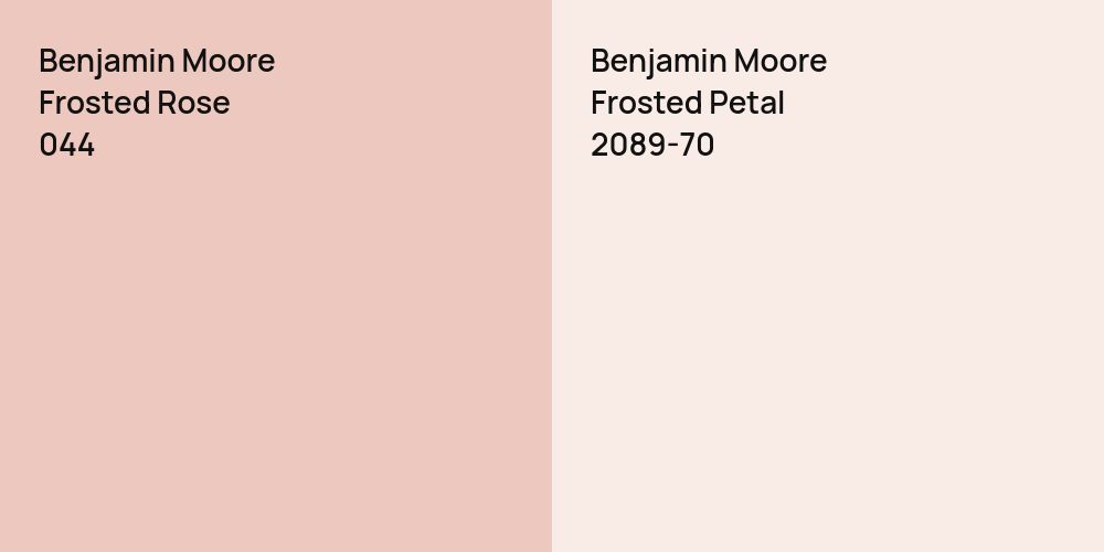 Benjamin Moore Frosted Rose vs. Benjamin Moore Frosted Petal comparison