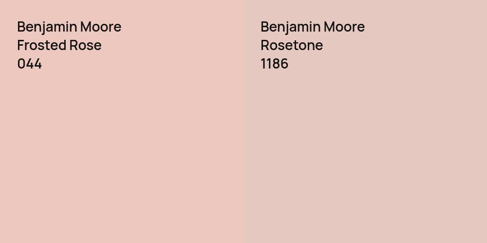 Benjamin Moore Frosted Rose vs. Benjamin Moore Rosetone comparison