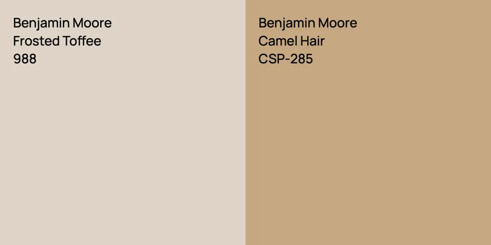 Benjamin Moore Frosted Toffee vs. Benjamin Moore Camel Hair comparison