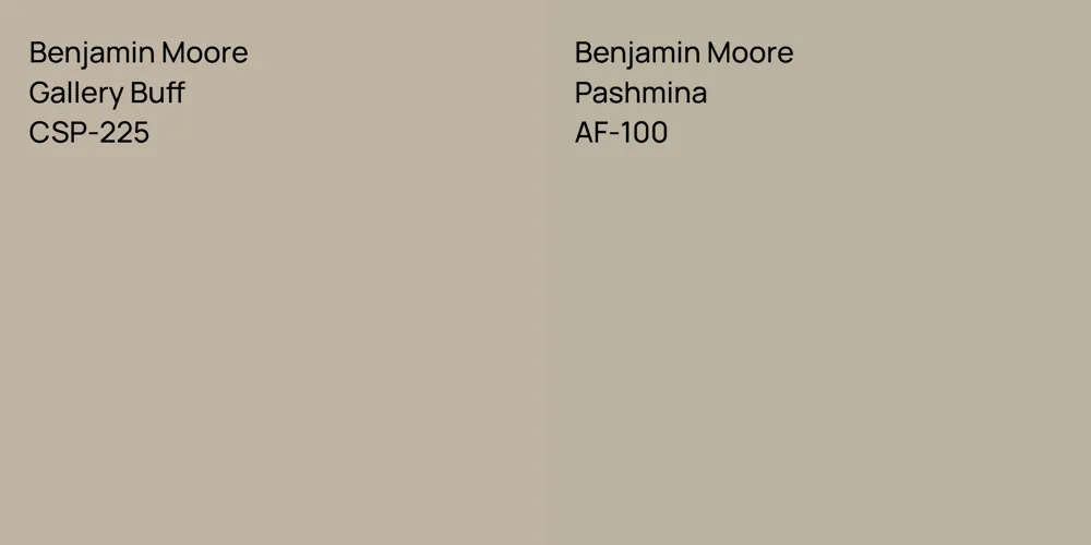 Benjamin Moore Gallery Buff vs. Benjamin Moore Pashmina comparison