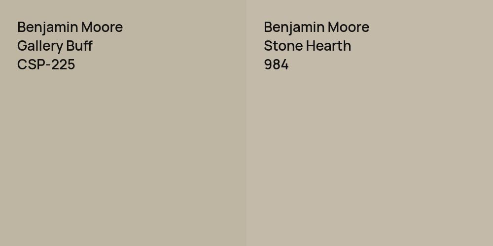 Benjamin Moore Gallery Buff vs. Benjamin Moore Stone Hearth comparison
