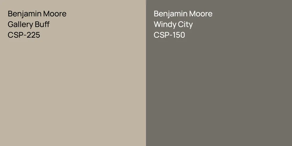 Benjamin Moore Gallery Buff vs. Benjamin Moore Windy City comparison