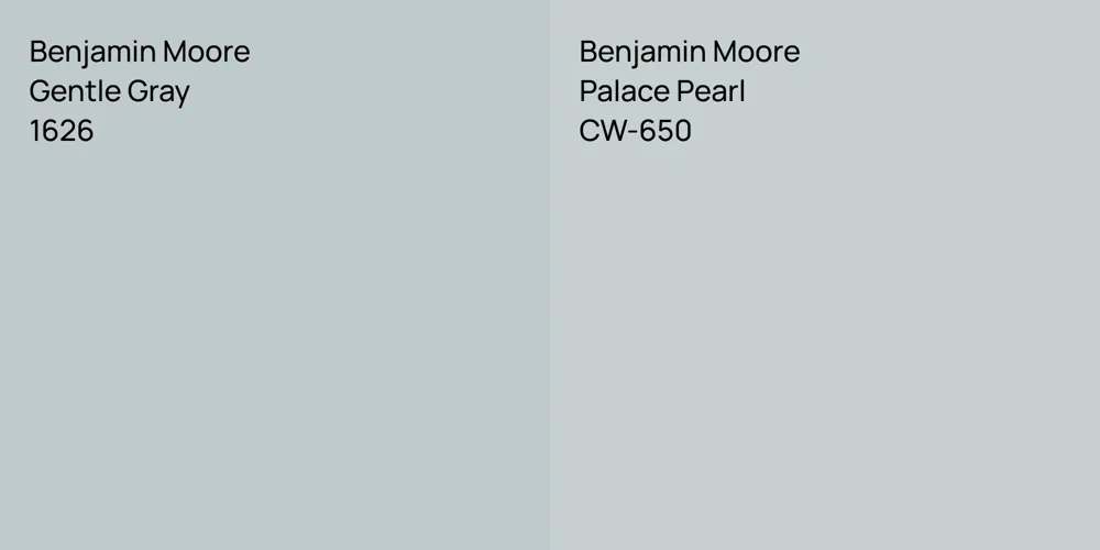 Benjamin Moore Gentle Gray vs. Benjamin Moore Palace Pearl comparison