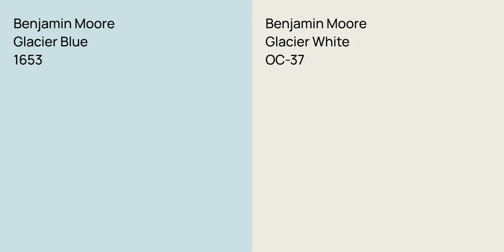 Benjamin Moore Glacier Blue vs. Benjamin Moore Glacier White comparison