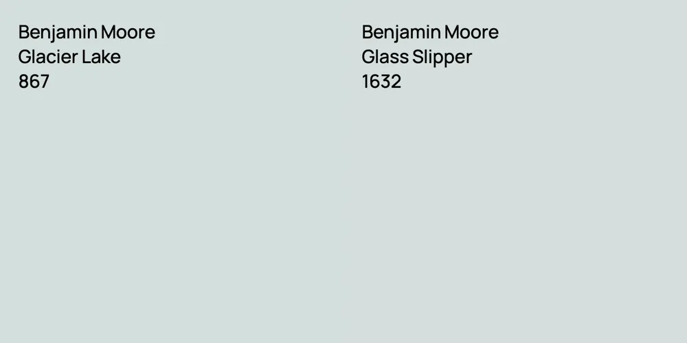 Benjamin Moore Glacier Lake vs. Benjamin Moore Glass Slipper comparison