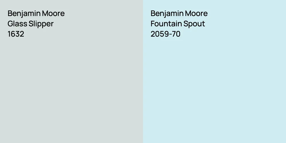 Benjamin Moore Glass Slipper vs. Benjamin Moore Fountain Spout comparison