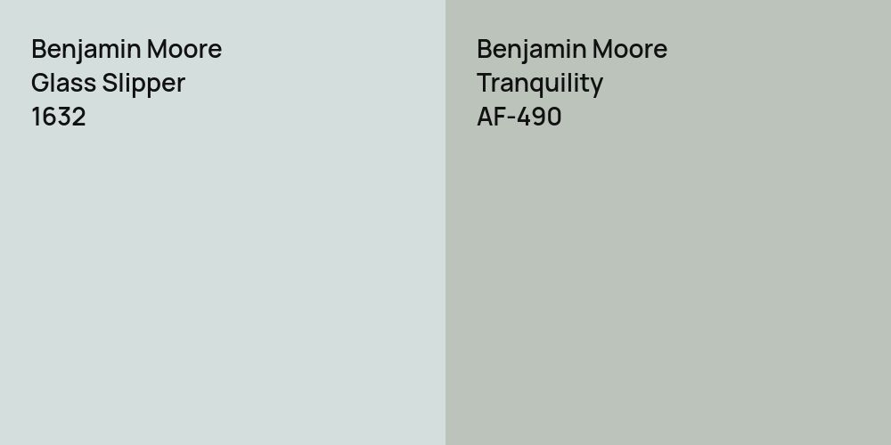 Benjamin Moore Glass Slipper vs. Benjamin Moore Tranquility comparison