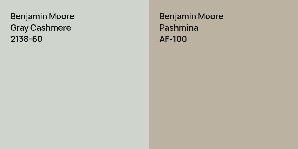 Benjamin Moore Gray Cashmere vs. Benjamin Moore Pashmina comparison