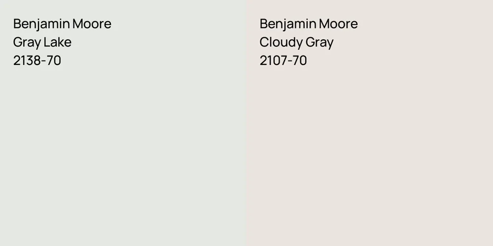 Benjamin Moore Gray Lake vs. Benjamin Moore Cloudy Gray comparison