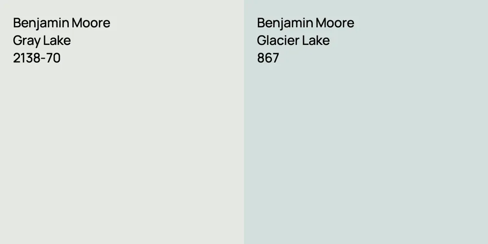 Benjamin Moore Gray Lake vs. Benjamin Moore Glacier Lake comparison