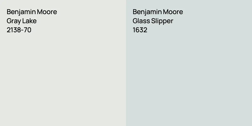 Benjamin Moore Gray Lake vs. Benjamin Moore Glass Slipper comparison