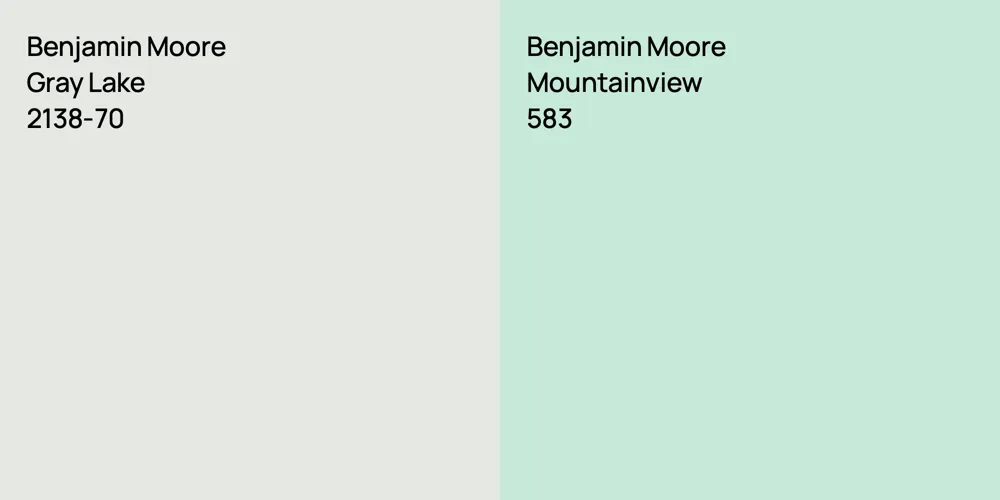 Benjamin Moore Gray Lake vs. Benjamin Moore Mountainview comparison