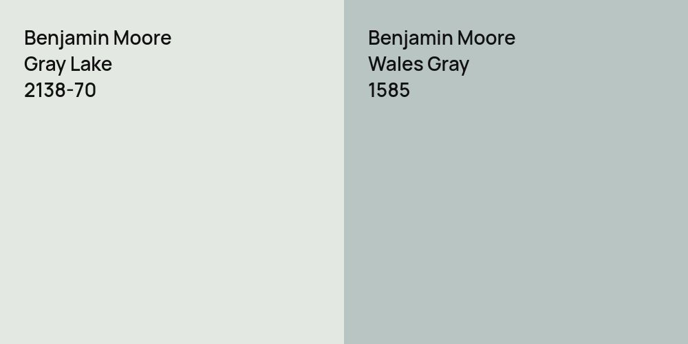 Benjamin Moore Gray Lake vs. Benjamin Moore Wales Gray comparison