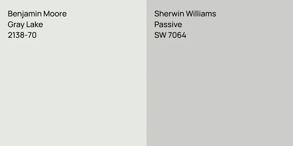 Benjamin Moore Gray Lake vs. Sherwin Williams Passive comparison