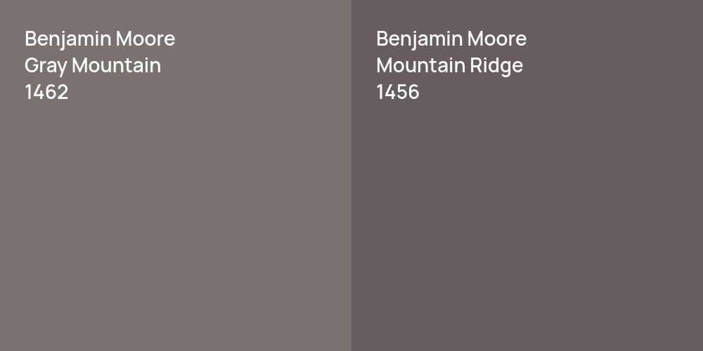 Benjamin Moore Gray Mountain vs. Benjamin Moore Mountain Ridge comparison