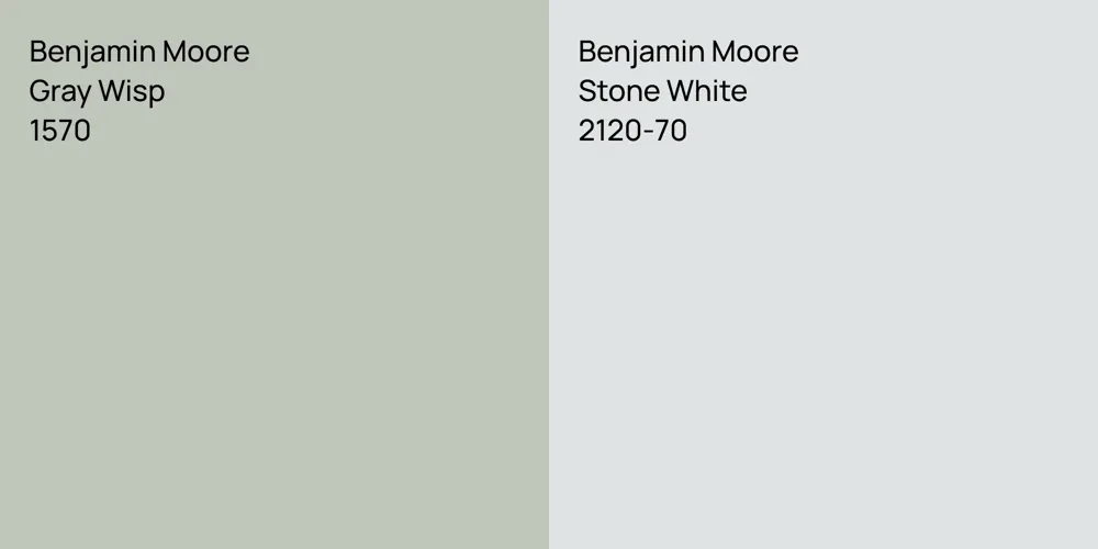 Benjamin Moore Gray Wisp vs. Benjamin Moore Stone White comparison