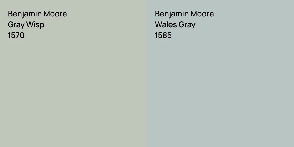 Benjamin Moore Gray Wisp vs. Benjamin Moore Wales Gray comparison