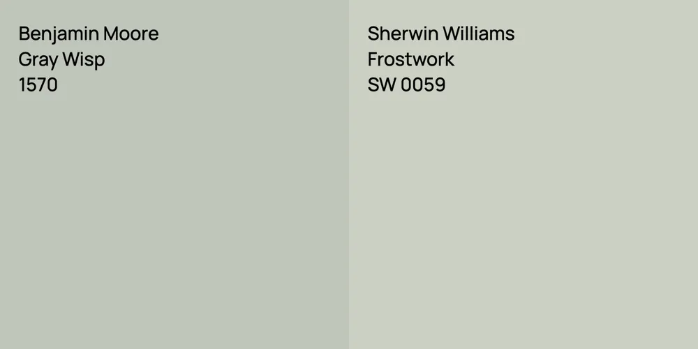 Benjamin Moore Gray Wisp vs. Sherwin Williams Frostwork comparison