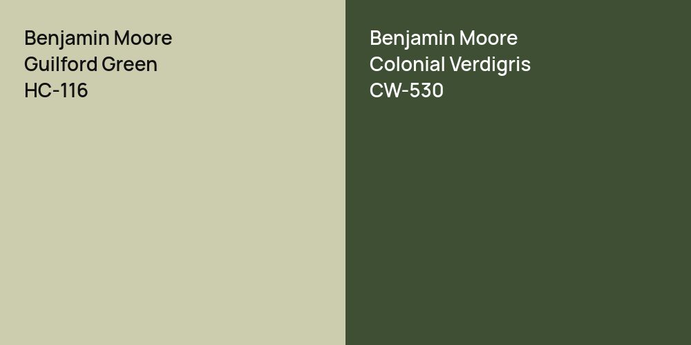 Benjamin Moore Guilford Green vs. Benjamin Moore Colonial Verdigris ...