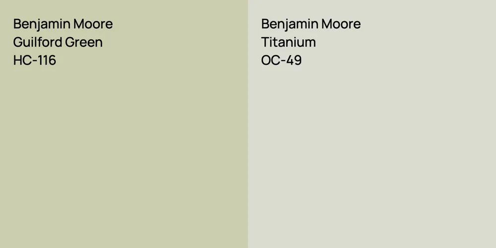Benjamin Moore Guilford Green vs. Benjamin Moore Titanium comparison