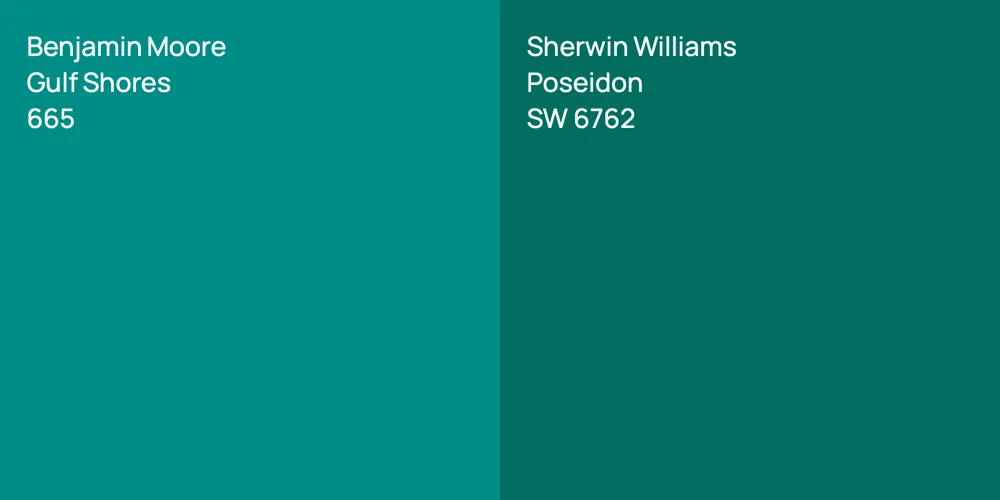 Benjamin Moore Gulf Shores vs. Sherwin Williams Poseidon comparison