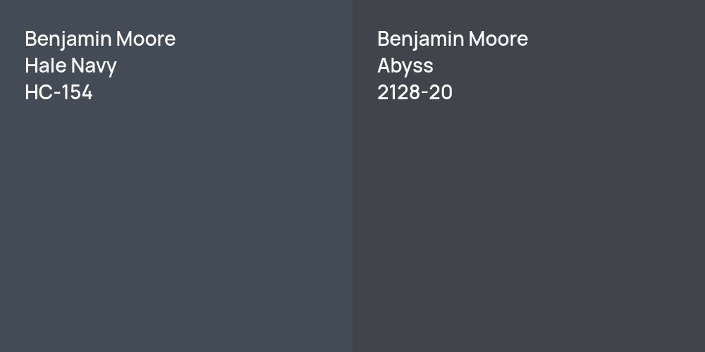Benjamin Moore Hale Navy vs. Benjamin Moore Abyss comparison