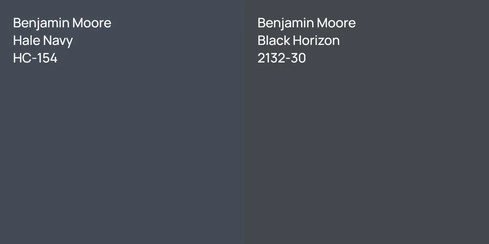 Benjamin Moore Hale Navy vs. Benjamin Moore Black Horizon comparison