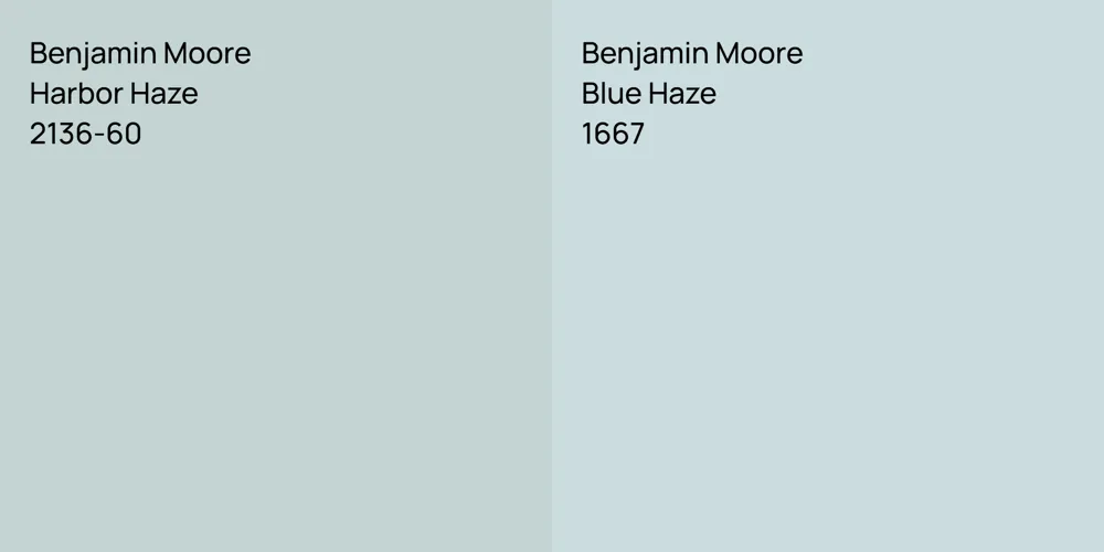 Benjamin Moore Harbor Haze vs. Benjamin Moore Blue Haze comparison