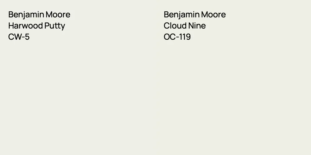 Benjamin Moore Harwood Putty vs. Benjamin Moore Cloud Nine comparison