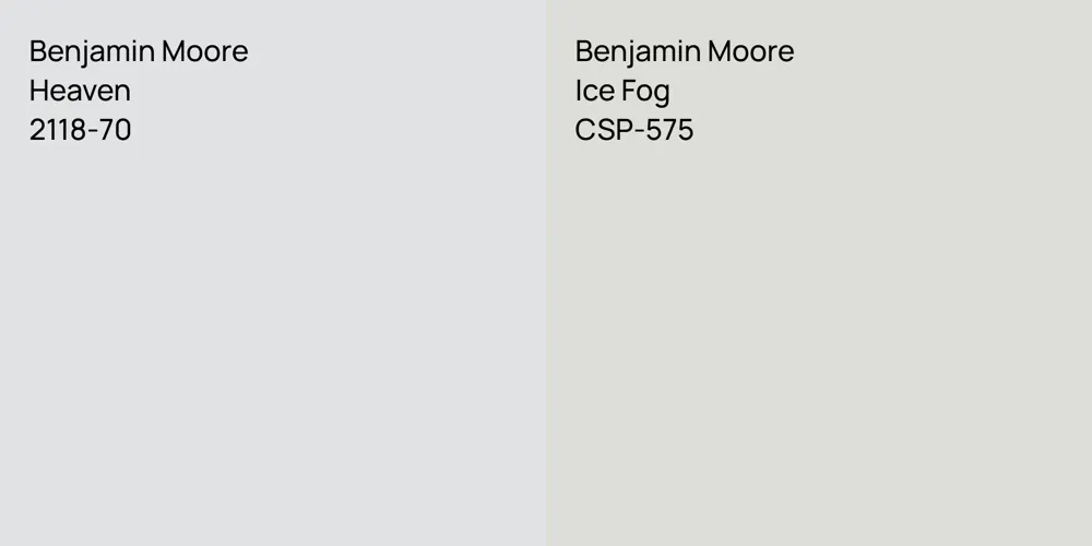 Benjamin Moore Heaven vs. Benjamin Moore Ice Fog comparison