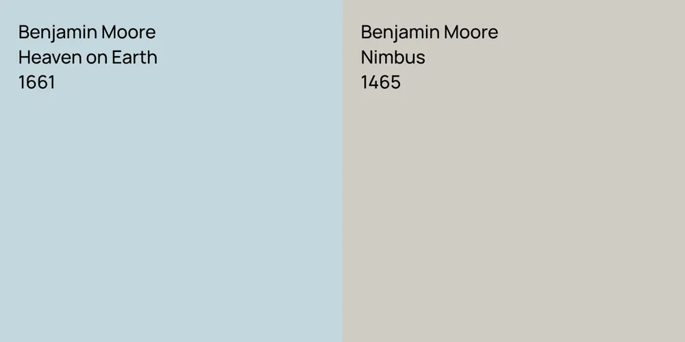 Benjamin Moore Heaven on Earth vs. Benjamin Moore Nimbus comparison