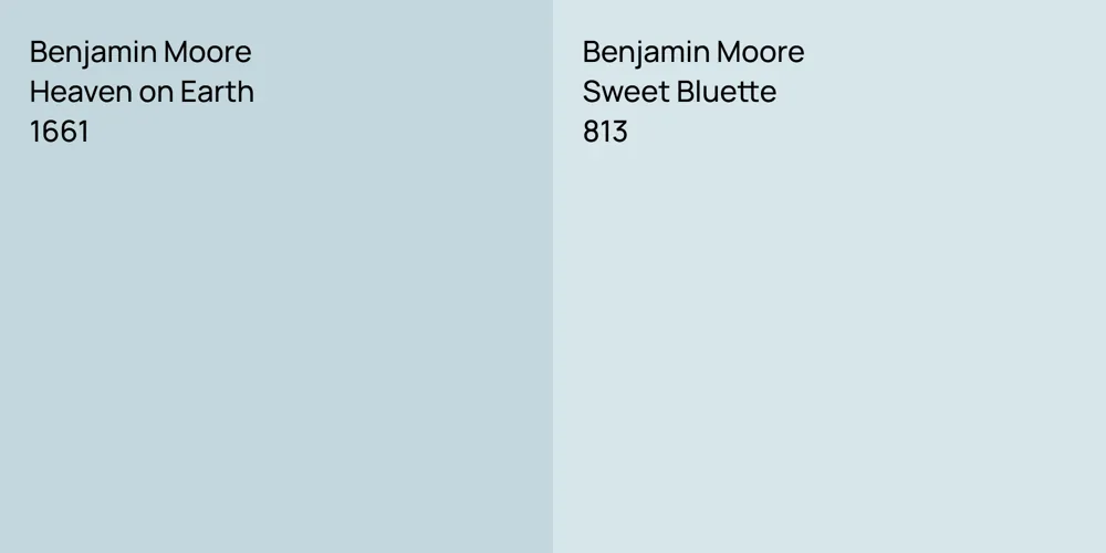 Benjamin Moore Heaven on Earth vs. Benjamin Moore Sweet Bluette comparison