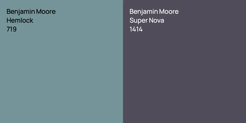 Benjamin Moore Hemlock vs. Benjamin Moore Super Nova comparison