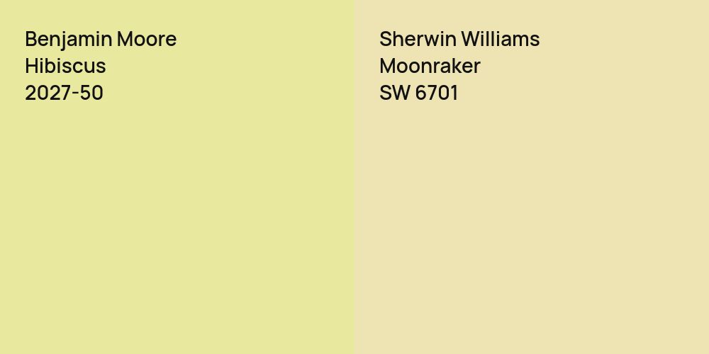 Benjamin Moore Hibiscus vs. Sherwin Williams Moonraker comparison