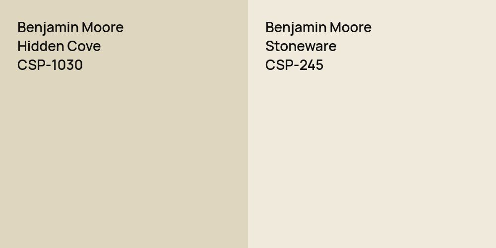 Benjamin Moore Hidden Cove vs. Benjamin Moore Stoneware comparison